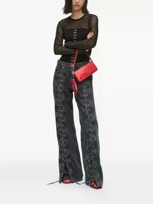 Karl Lagerfeld Mesh Panelled Hook-and-eye Top - Black