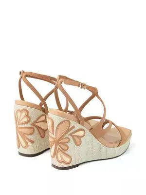 JIMMY CHOO Ayla 110 Raffia Wedge Espadrilles