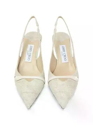 JIMMY CHOO Amita 45 Raffia Slingback Pumps