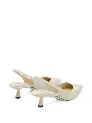 JIMMY CHOO Amita 45 Raffia Slingback Pumps