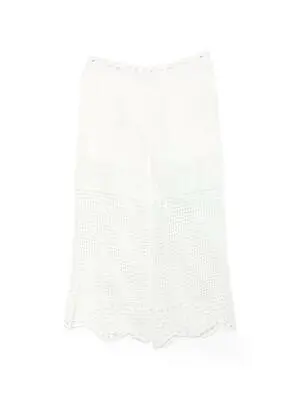 IRO PARIS Crochet Knit Scalloped Hem Trousers - White