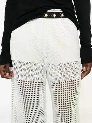 IRO PARIS Crochet Knit Scalloped Hem Trousers