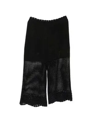 IRO PARIS Crochet-knit Scalloped-hem Trousers - Black