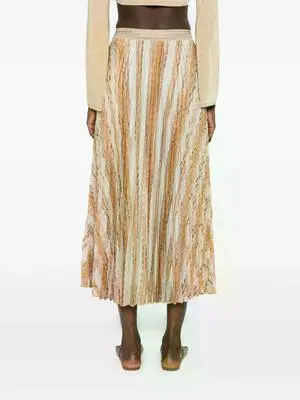 Missoni Zigzag Knit Pleated Midi Skirt