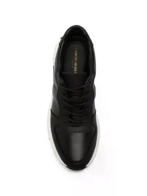 SERGIO MORETTI FIRENZE Panelled Leather Sneakers - Black