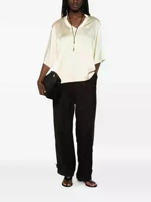 CARLA G. Twill Panelled Trousers With Button Cuffs