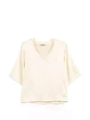 CARLA G. V-neck Blouse - Neutrals