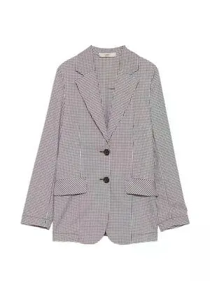 CARLA G. Gingham Check Notched Lapel Jacket