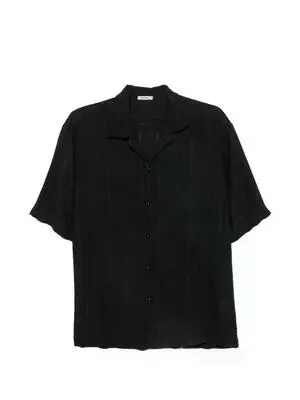 Imperial Pointelle-knit Camp-collar Shirt - Black
