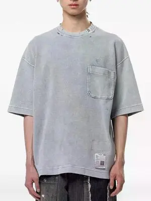 Mihara Yasuhiro Waffle-knit Chest-pocket T-shirt - Grey
