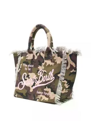 MC2 SAINT BARTH Camouflage Print Frayed Tote Bag