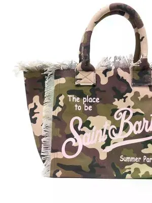 MC2 SAINT BARTH Camouflage Print Frayed Tote Bag