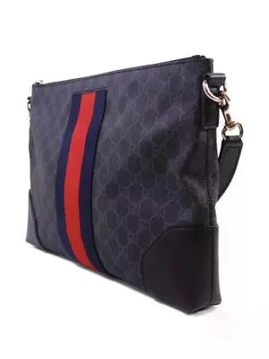 Gucci Gg Supreme Canvas Crossbody Bag With Web Stripe