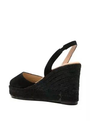 Manebí Suede Slingback Raffia Wedge Sandals