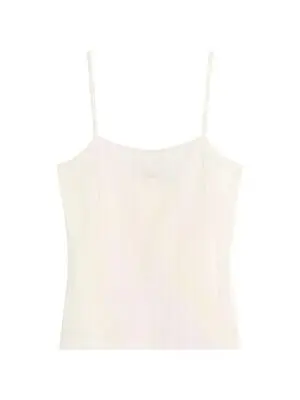 Maison Kitsuné Logo-print Ribbed Top - Neutrals