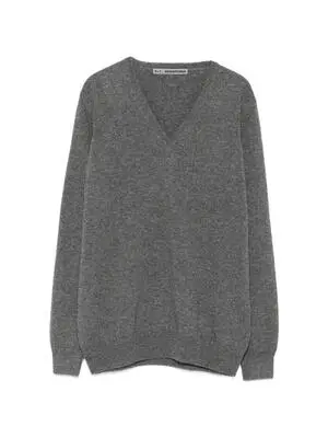 ANNAPURNA V-neck Knitted Sweater - Grey