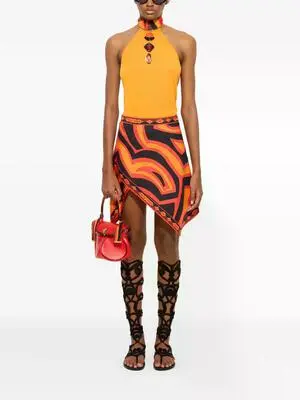 Emilio Pucci Labirinto Silk Twill Scarf Skirt - Black