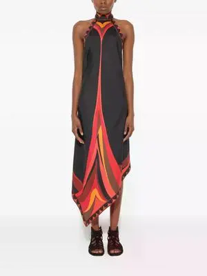 Emilio Pucci Fari Print Silk Halter Dress