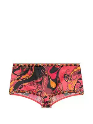 Emilio Pucci Printed Silk Satin Boxer Shorts - Red