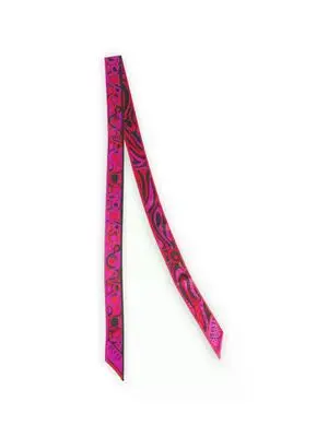 Emilio Pucci Mixed Print Silk Twill With Rhinestones Scarf - Pink