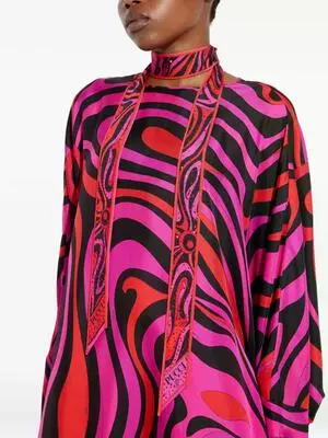 Emilio Pucci Mixed Print Silk Twill With Rhinestones Scarf