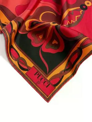 Emilio Pucci Orchidee-print Silk Carrè Scarf