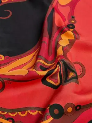 Emilio Pucci Orchidee-print Silk Carrè Scarf