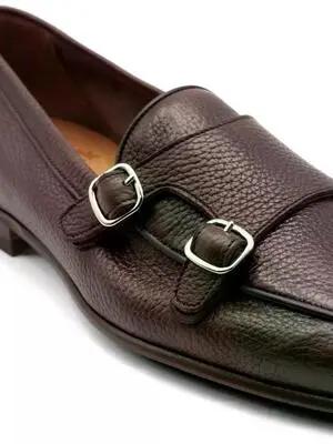 BERWICK 1707 Double Buckle Monk Shoes - Brown