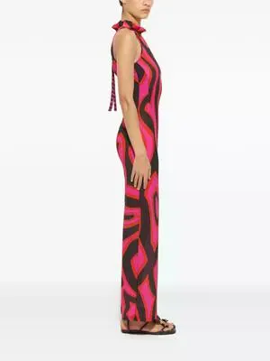 Emilio Pucci Labirinto Print Long Fitted Dress