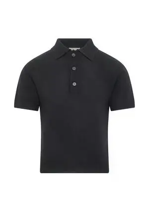 ENTIRE STUDIOS Short-sleeve Buttoned Polo Shirt - Black