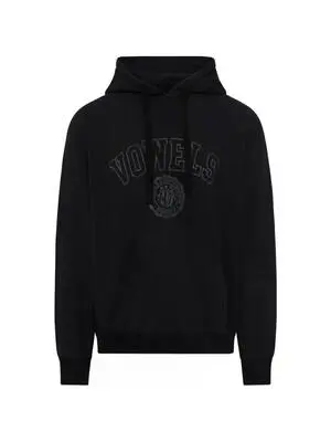 VOWELS Long-sleeve Logo-detail Hoodie - Black