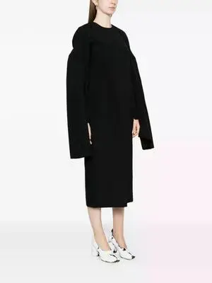 Comme Des Garçons Wool Midi Dress