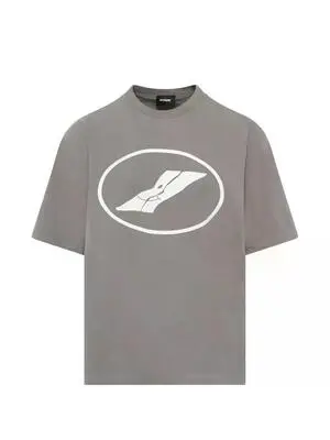 We11Done Round-neck Logo-detail T-shirt - Grey
