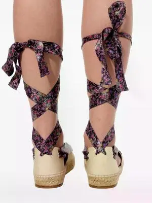 Balenciaga Floral Print Lace-up Espadrilles