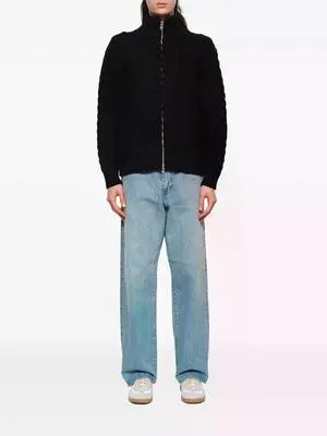VOWELS Cable-knit Zip-up Sweater