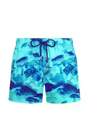 Vilebrequin Moorise Coral-print Swim Shorts - Blue