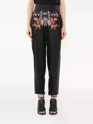 Givenchy Floral Print Pleated Trousers - Black