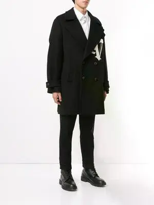 PORTS V Double Buttoned Logo Coat