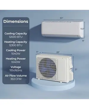 VEBREDA 12000 Btu 115v 22 Seer2 Wifi Enabled Mini Split Heat Pump