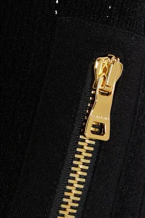 Balmain Ribbed Knit Skinny Pants With Zipped Pockets