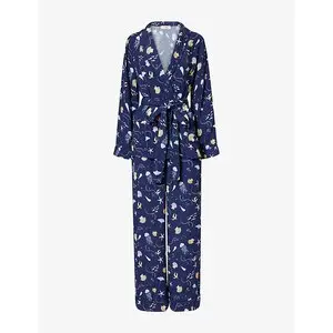 IT'S 9PM X Oceanus Rizzo Sealife Smoking Woven Pyjama Set - Navy