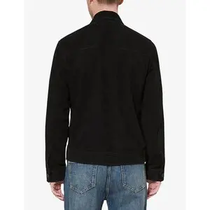 The Kooples Collared Zip-up Suede Jacket