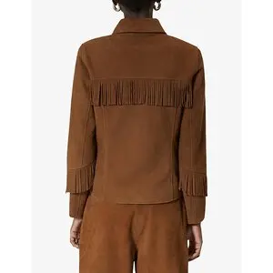 The Kooples Fringed Suede Button-down Jacket