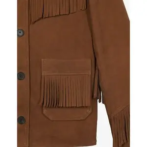 The Kooples Fringed Suede Button-down Jacket