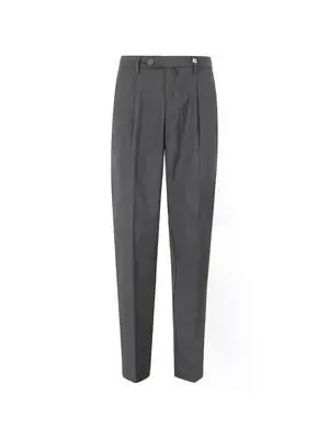 MYTHS Pleated Pressed-crease Trousers - Grey