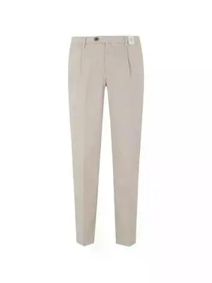 MYTHS Pleated-front Tapered-leg Trousers - Neutrals