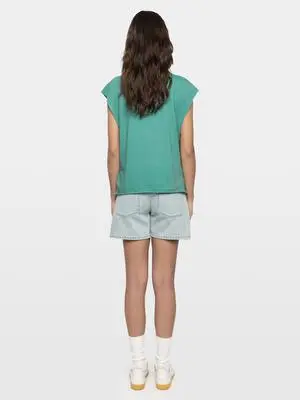 Zadig&Voltaire Cloe Rhinestone Embellished Cotton Tank Top - Borneo