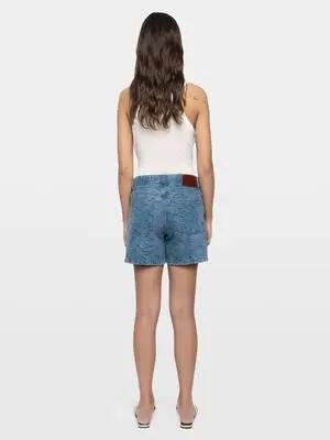 Zadig&Voltaire Cotton Laser Motif Shorts - Light Blue