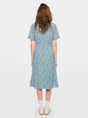 Zadig&Voltaire Midi Dress With V-neck And Short Sleeves - Pear
