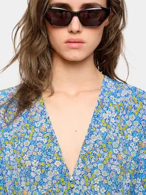 Zadig&Voltaire Midi Dress With V-neck And Short Sleeves - Pear